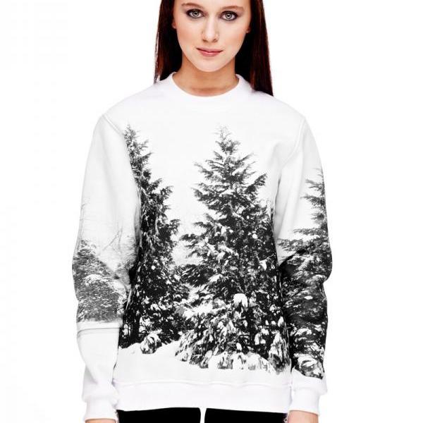 Snow Winter Printed Sweatshirts Sweater For Women Men on Luulla